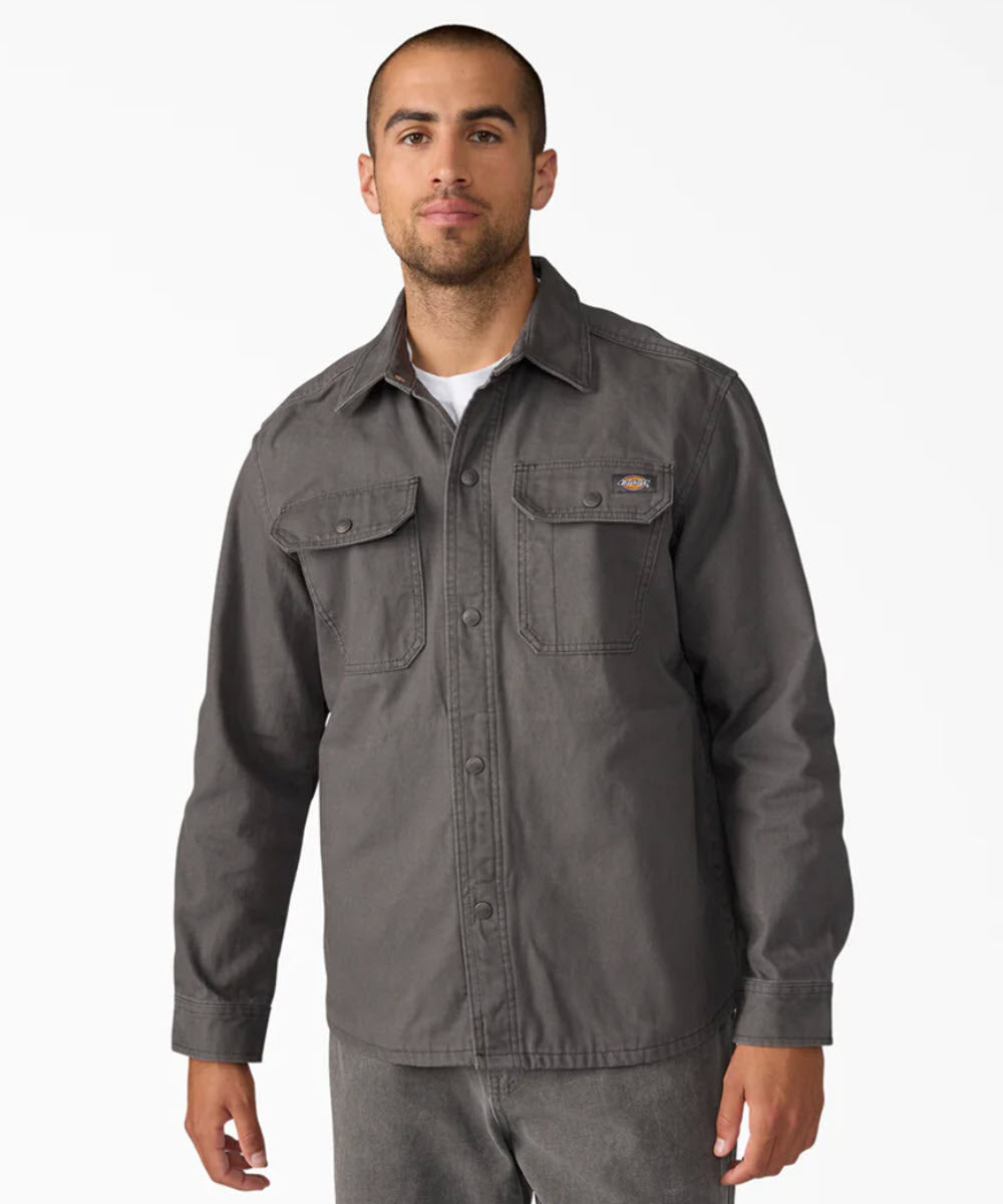 Dickies Men's Canvas Duck Shirt Jacket - Slate Grey — Dave's New York