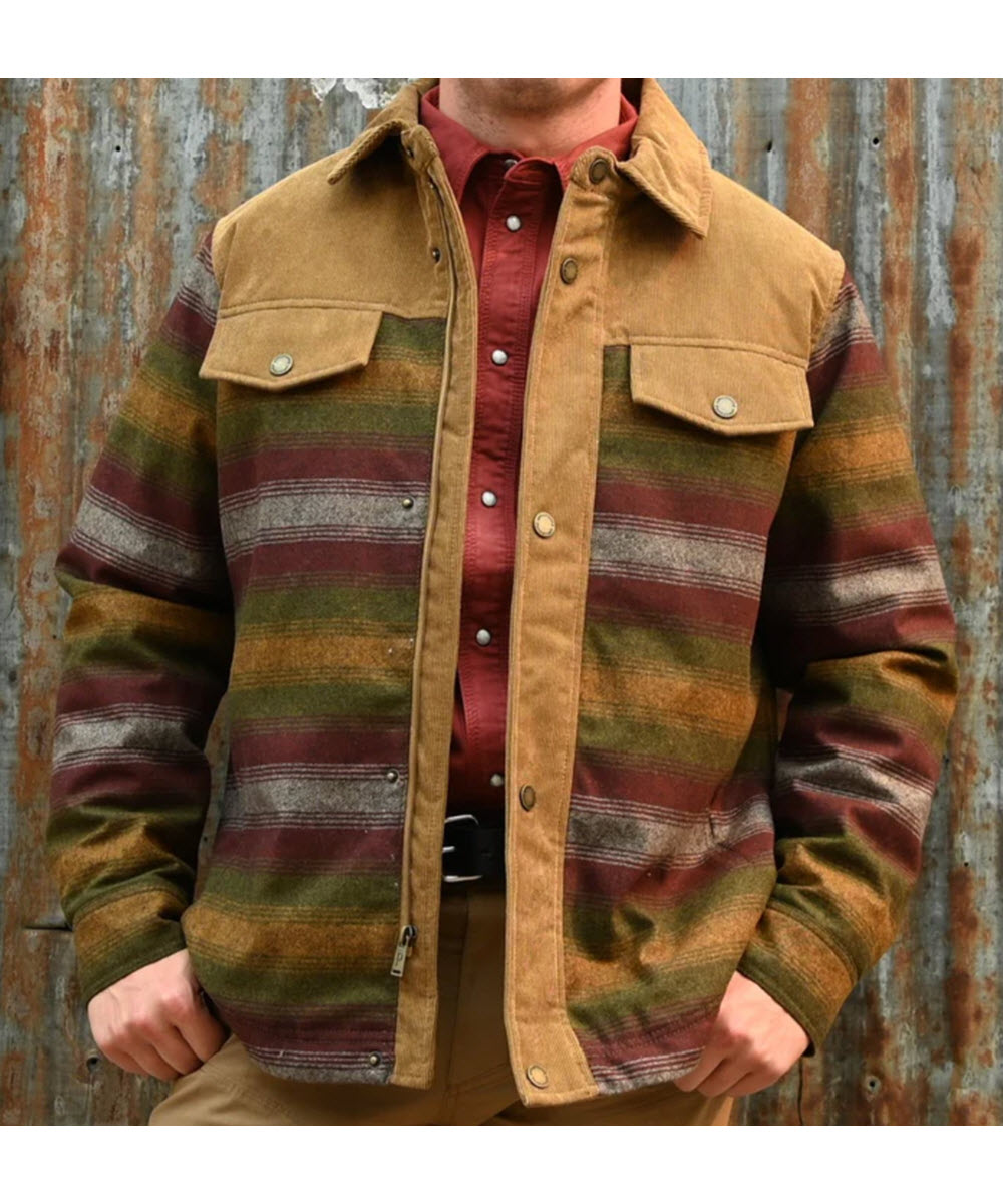 Pendleton Men's Timberline Shirt Jacket - Olive Bronze Ombre Stripe ...