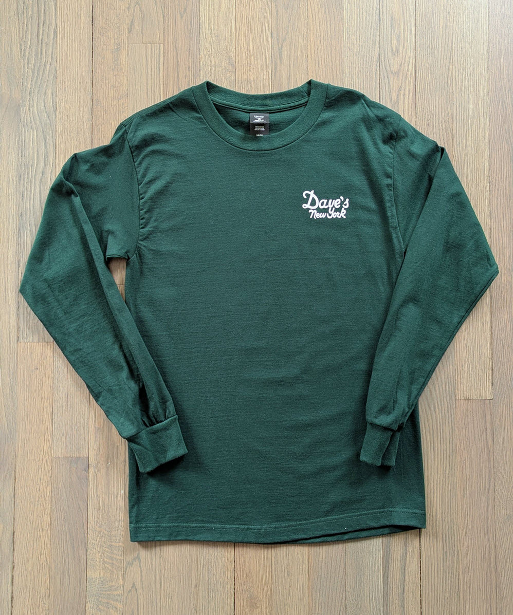 Dave's New York Vintage Logo Long Sleeve T-shirt - Forest Green